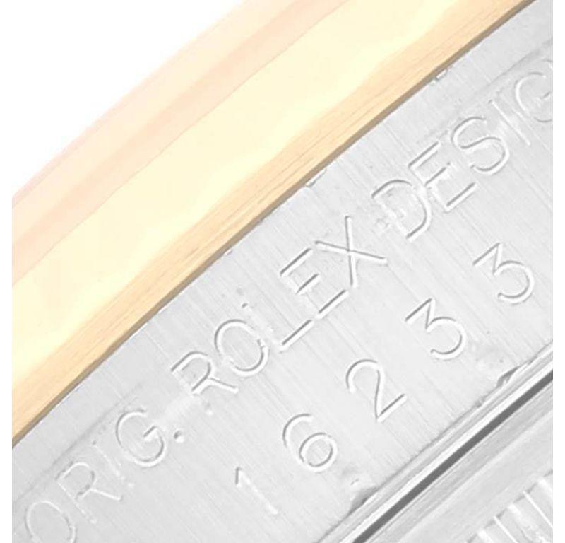 Rolex Datejust Steel Yellow Gold Ivory Pyramid Dial Mens Watch 16233 ...