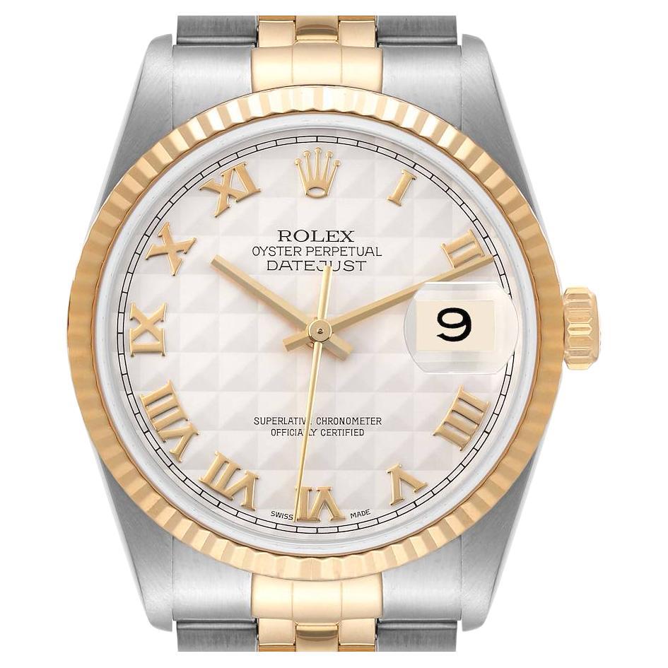 Rolex Datejust Gold Rare Diamond Lapis Lazuli Pyramid Dial 69138 Watch ...