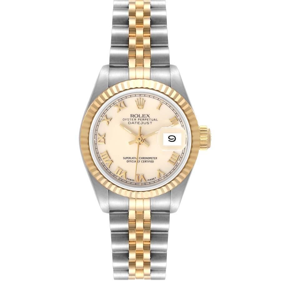 Rolex Datejust Steel Yellow Gold Ivory Pyramid Dial Watch 69173 For ...