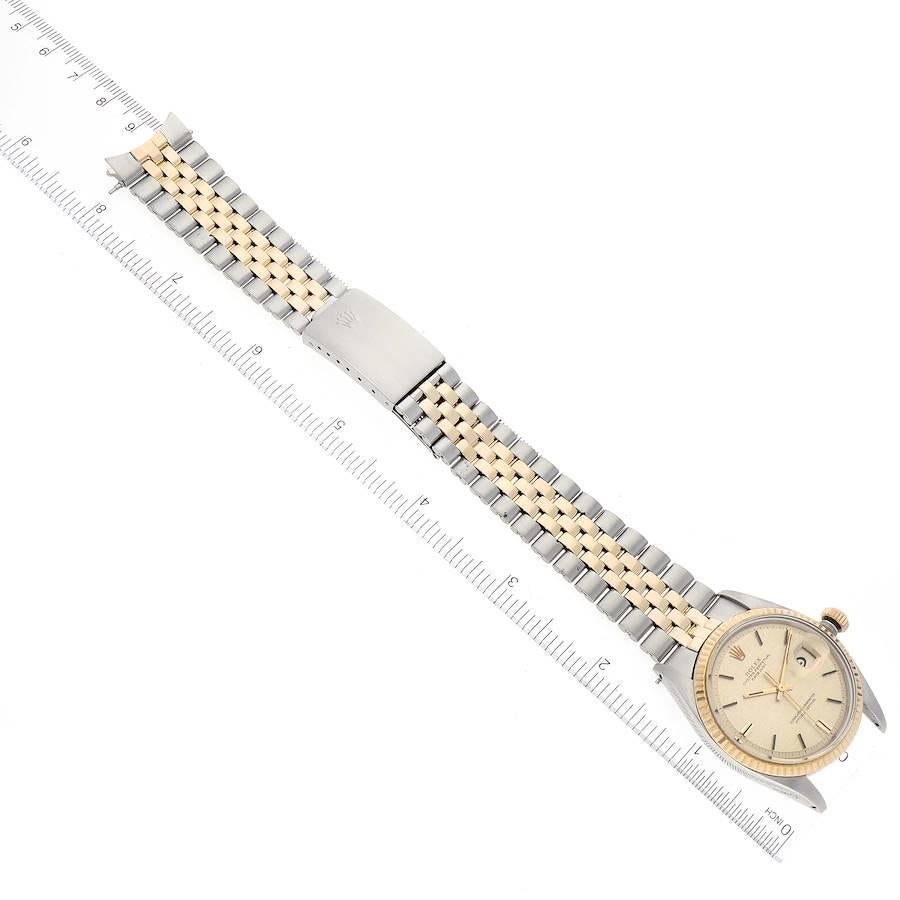 Rolex Datejust Steel Yellow Gold Linen Dial Vintage Mens Watch 1601 at ...