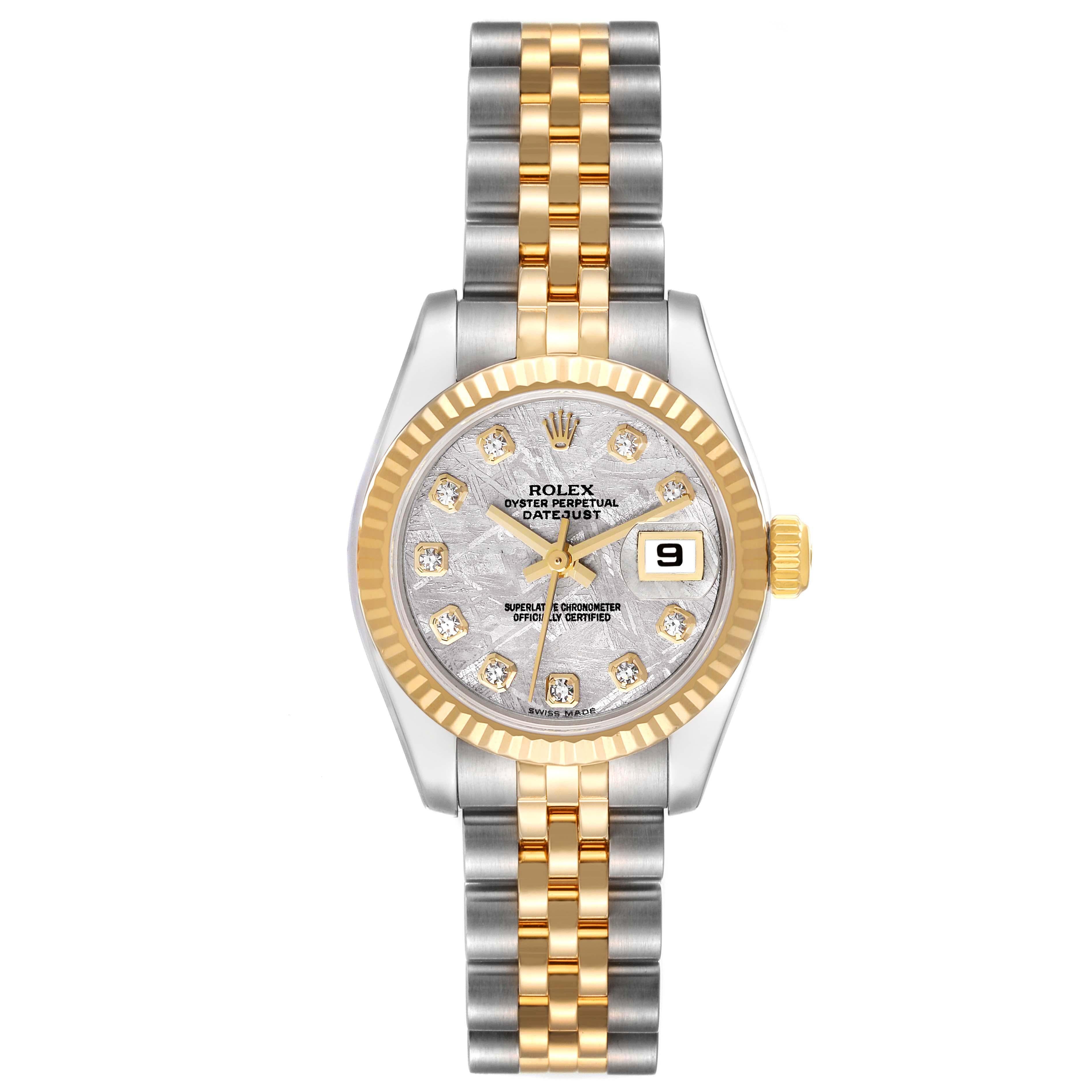 Rolex Datejust Steel Yellow Gold Meteorite Diamond Dial Ladies Watch ...