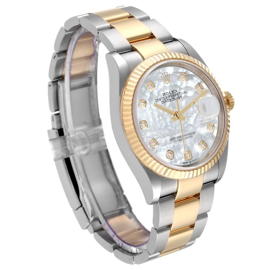 Rolex Datejust Steel Yellow Gold MOP Dial Mens Watch 126233 Box Card ...