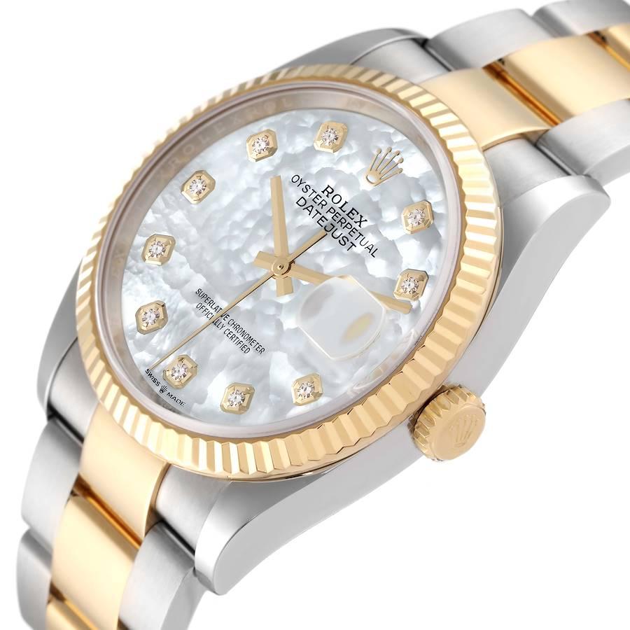 Rolex Datejust Steel Yellow Gold MOP Dial Mens Watch 126233 Box Card ...