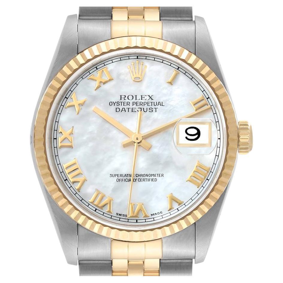 Rolex Datejust 41 Steel White Gold Mother of Pearl Diamond Dial Mens ...