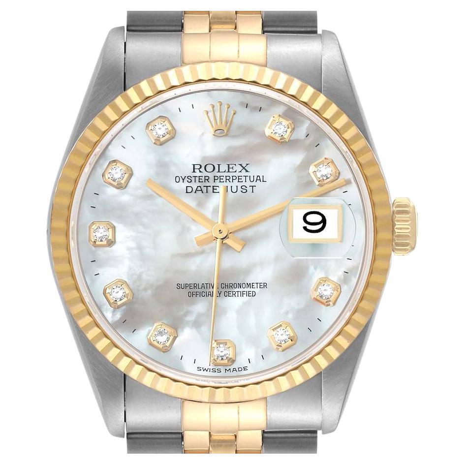 Rolex Datejust 31 Mother of Pearl Diamond Stainless Steel and Yellow ...