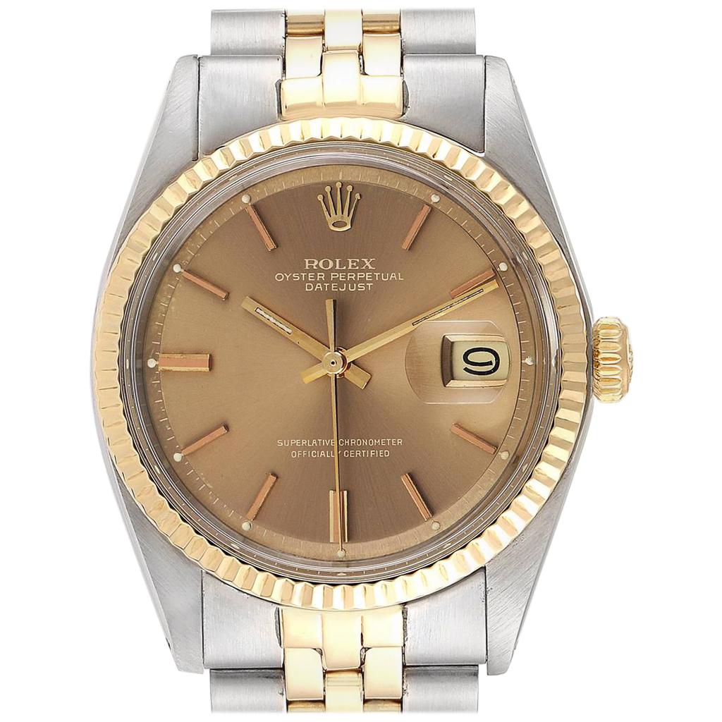 Rolex Datejust Steel White Gold Sigma Dial Vintage Men's Watch 1601 For ...