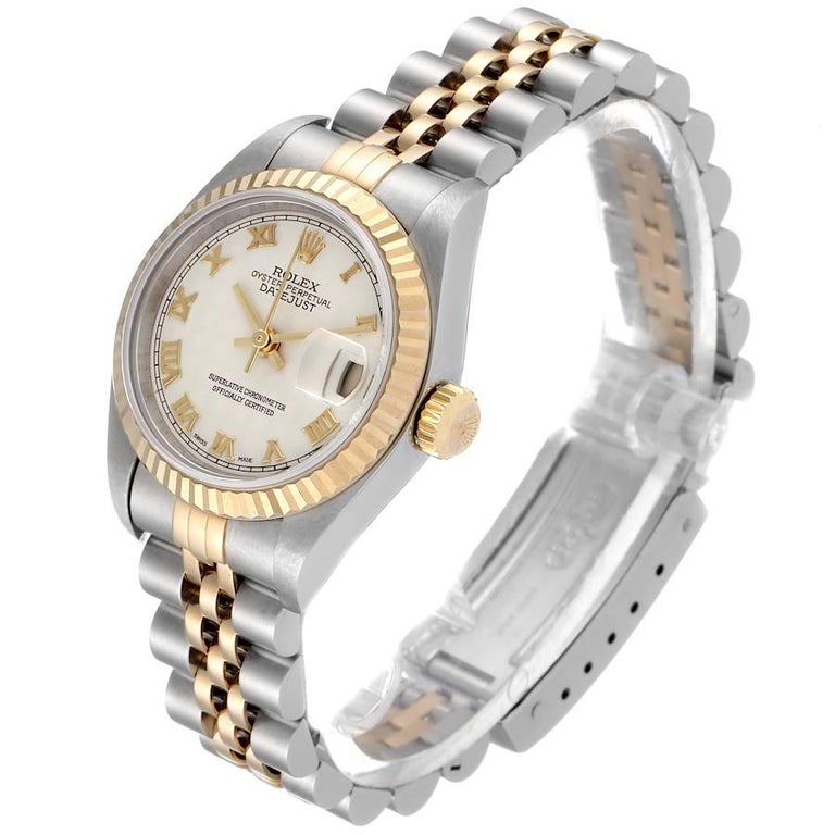 Rolex Datejust Steel Yellow Gold Pyramid Dial Ladies Watch 79173 Box ...