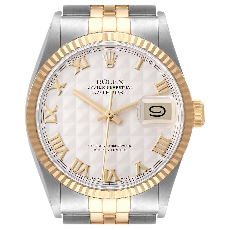 Rolex Datejust Gold Rare Diamond Lapis Lazuli Pyramid Dial 69138 Watch ...