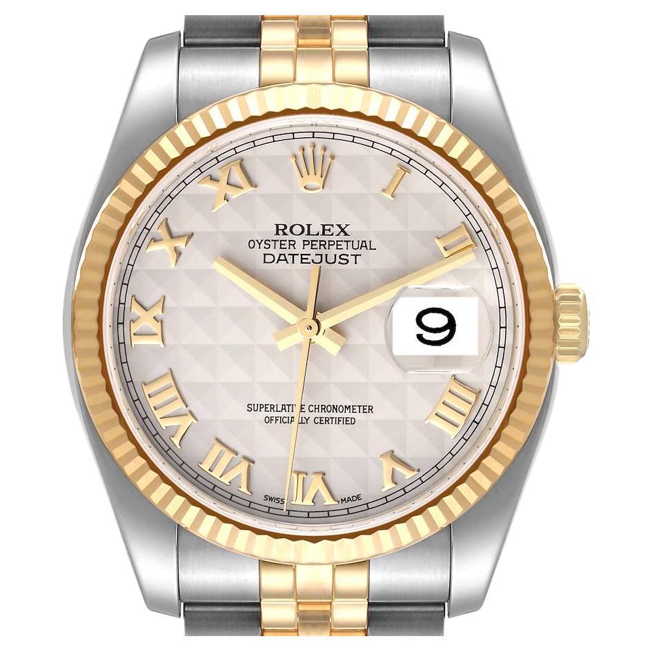 Rolex Datejust Gold Rare Diamond Lapis Lazuli Pyramid Dial 69138 Watch ...