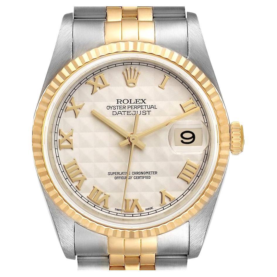 Rolex Datejust Steel Yellow Gold Pyramid Dial Ladies Watch 79173 Box ...