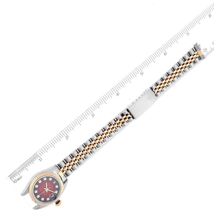 Rolex Datejust Steel Yellow Gold Red Vignette Diamond Watch 79173 For ...