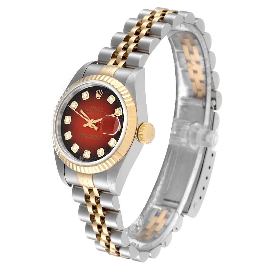 Rolex Datejust Steel Yellow Gold Red Vignette Diamond Watch 79173 For ...