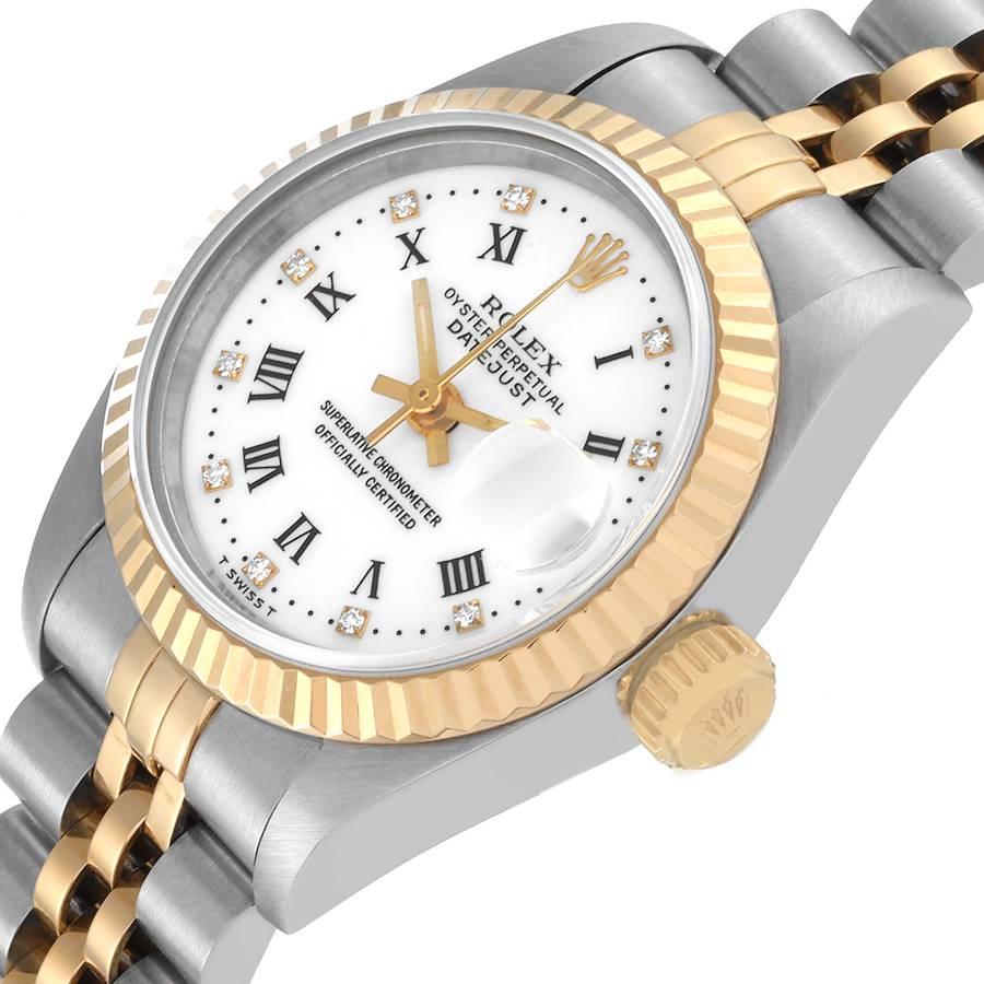 Rolex Datejust Steel Yellow Gold Roman Diamond Dial Ladies Watch 69173 ...