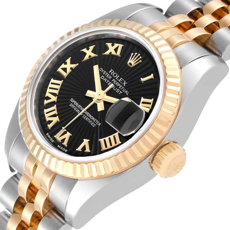 Rolex Datejust Steel Yellow Gold Sunbeam Dial Ladies Watch 179173 Box ...