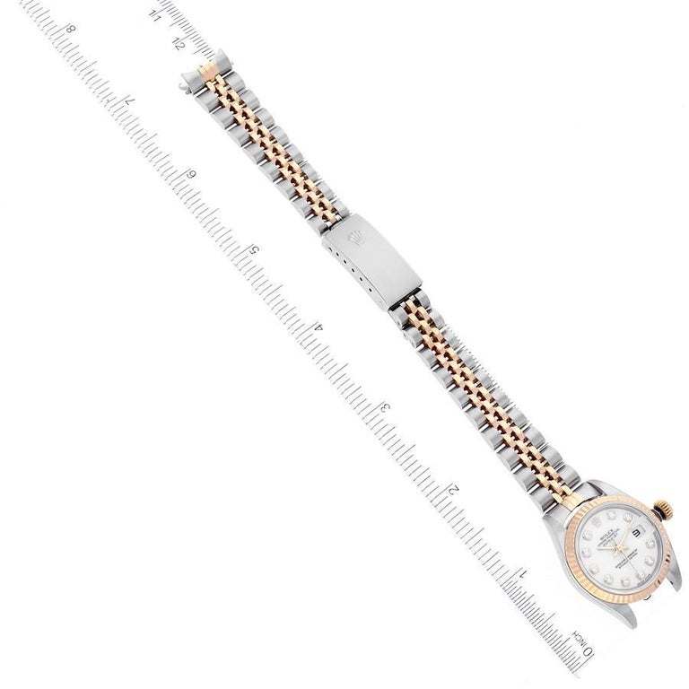 Rolex Datejust Steel Yellow Gold White Diamond Dial Ladies Watch 79173 ...
