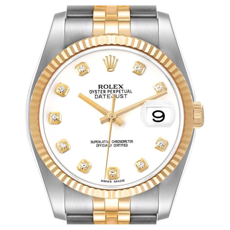 Rolex Datejust 36 Yellow Gold Roulette Date Wheel Black Index Dial ...