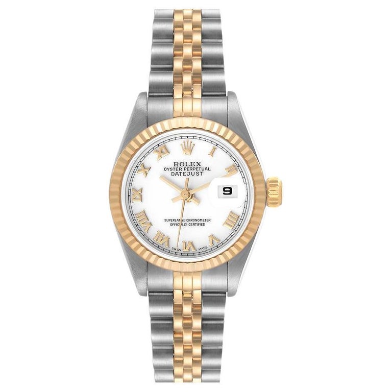 Rolex Datejust Steel Yellow Gold White Roman Dial Ladies Watch 69173 ...