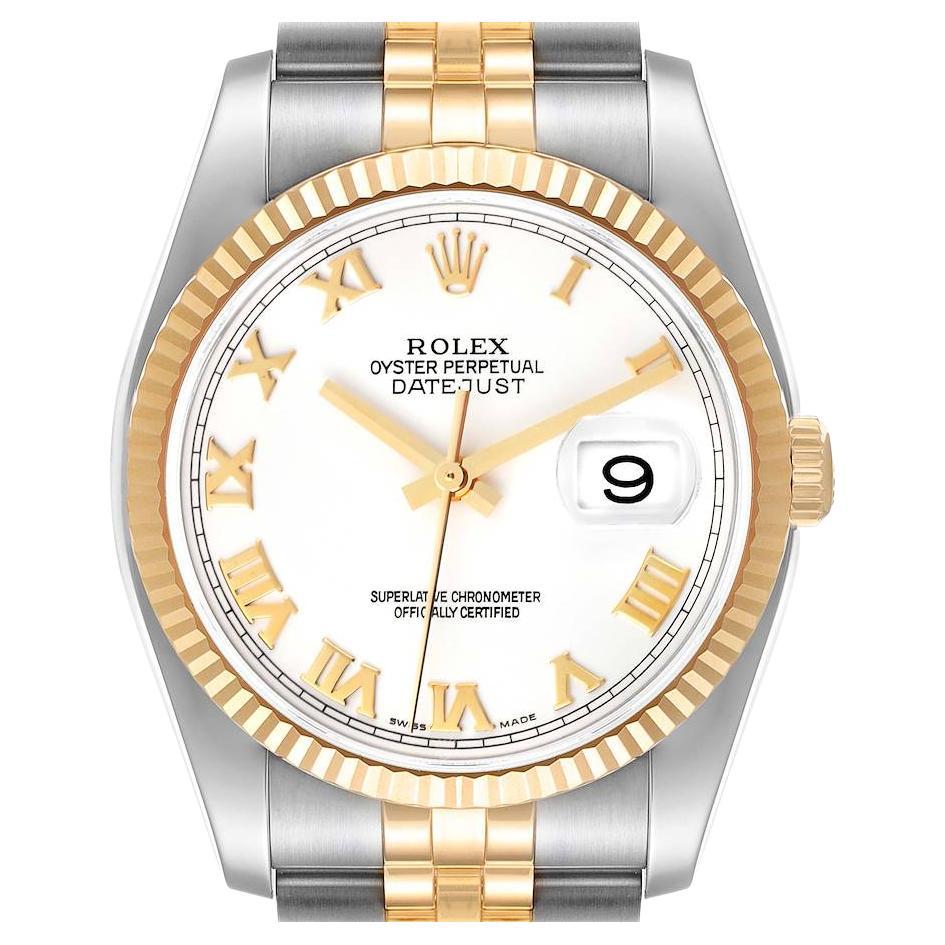 Rolex Datejust 36 Steel Yellow Gold Diamond Mens Watch 116233 Box ...