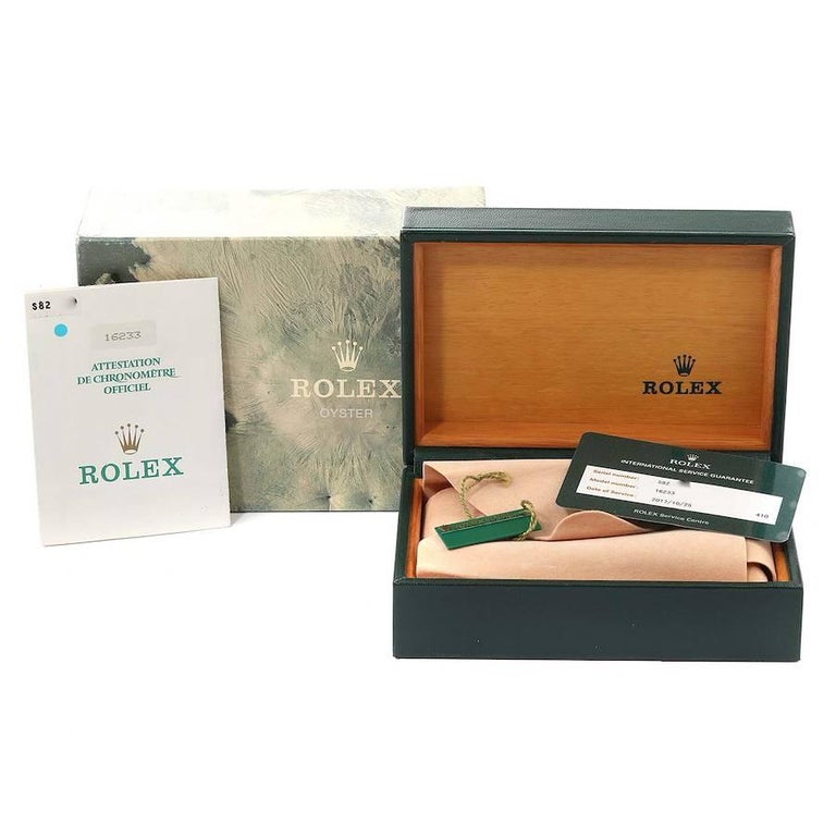 Rolex Datejust Steel Yellow Gold White Roman Dial Mens Watch 16233 Box ...