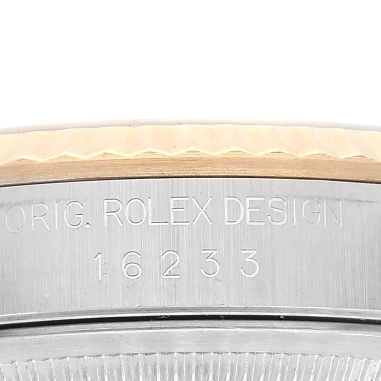 Rolex Datejust Steel Yellow Gold White Roman Dial Mens Watch 16233 Box ...