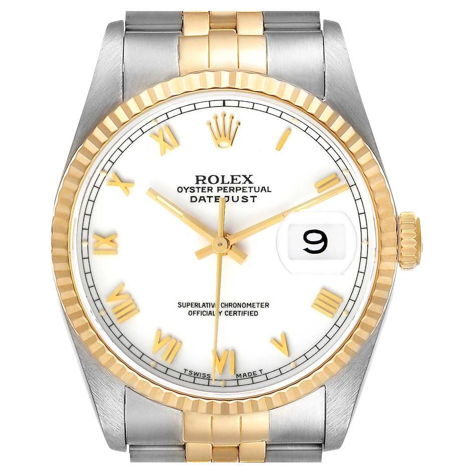 Rolex Datejust Steel Yellow Gold Champagne Dial Mens Watch 16233 Box ...