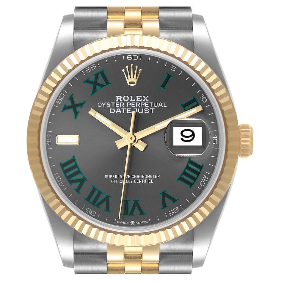 Rolex Datejust Steel Yellow Gold Wimbledon Dial Mens Watch 126233 Box ...