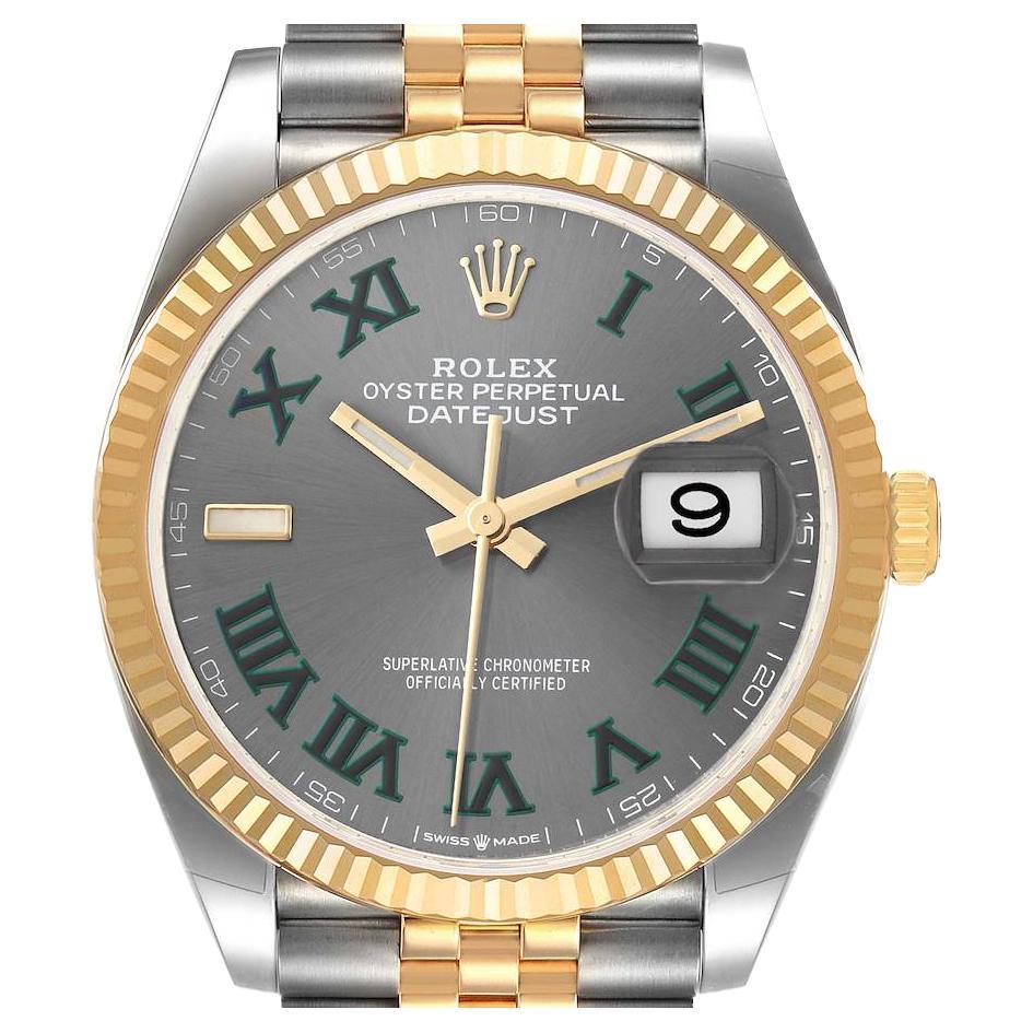 Rolex Datejust Steel Yellow Gold Wimbledon Dial Mens Watch 126233 ...