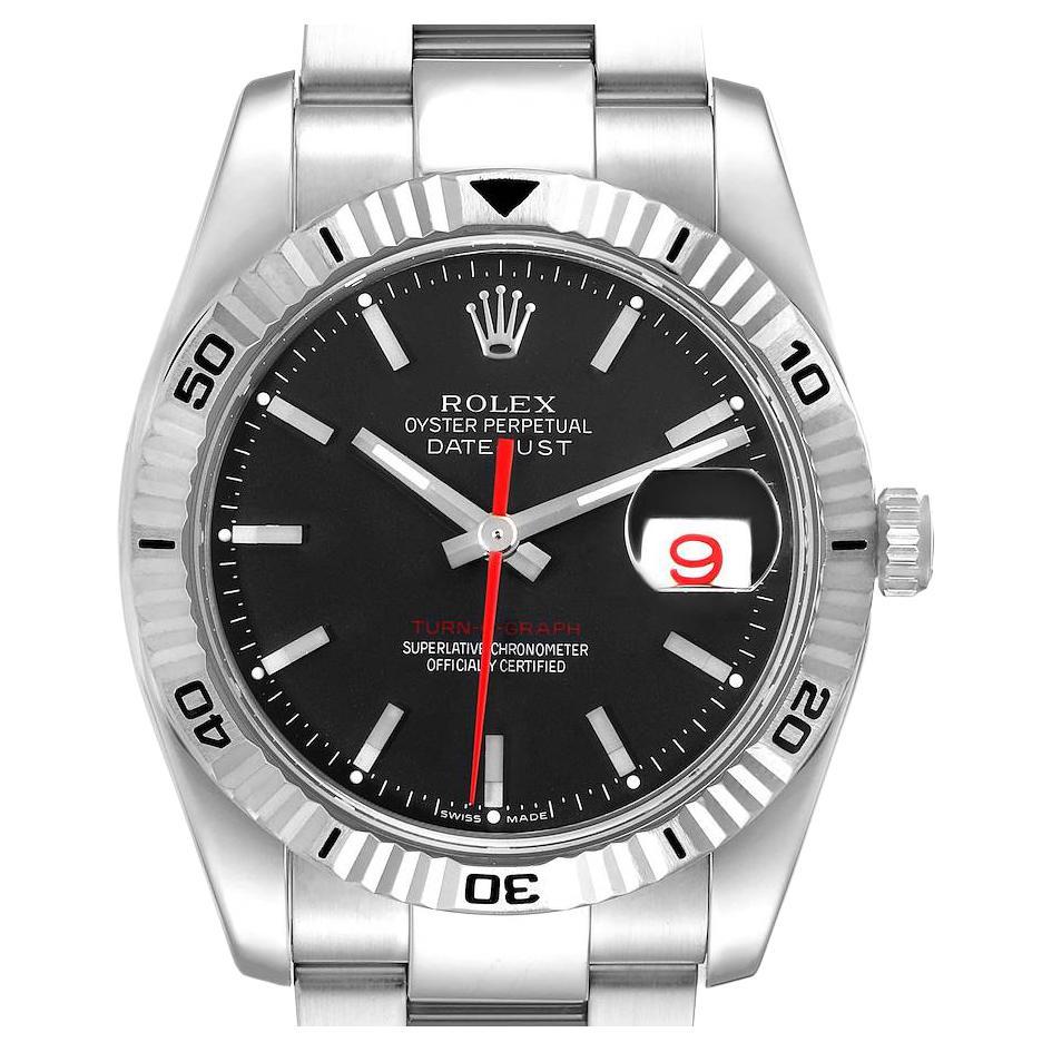 Rolex Datejust Turn-o-graph Gents Steel Black Dial 16264 at 1stDibs ...