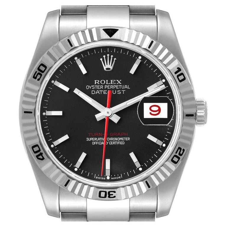 Rolex Montre Datejust avec cadran noir et turnographe en acier pour ...