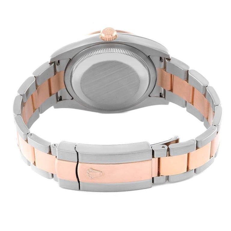 Rolex Datejust Turnograph Black Dial Steel Rose Gold Mens Watch 116261 ...