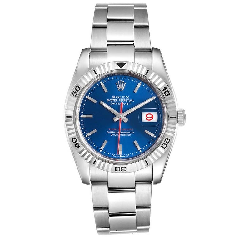 Rolex Datejust Turnograph Blue Dial Steel Men's Watch 116264 Box For ...