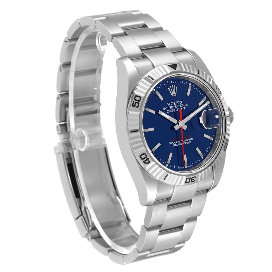Rolex Datejust Turnograph Blue Dial Steel Mens Watch 116264 Box Papers ...
