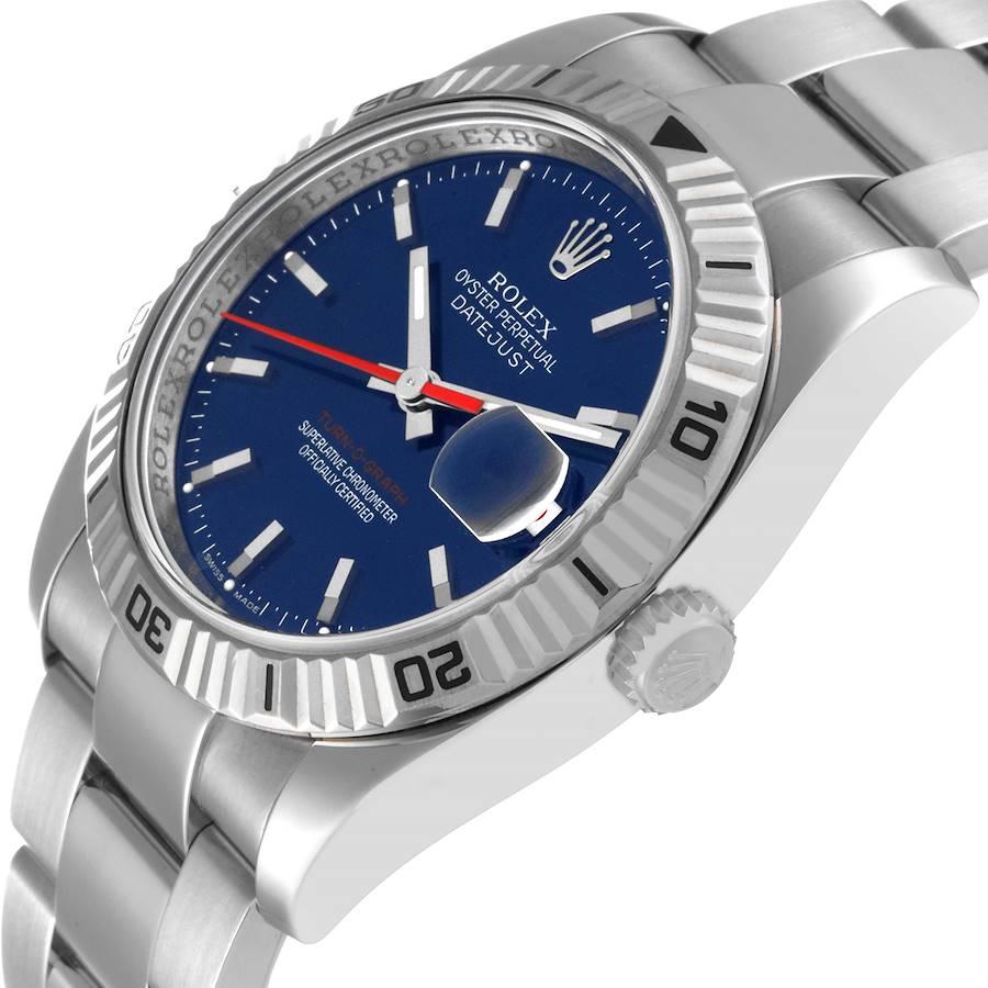 Rolex Datejust Turnograph Blue Dial Steel Mens Watch 116264 Box Papers ...