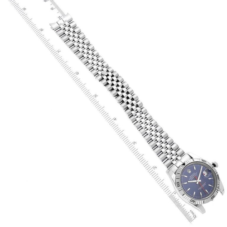 Rolex Datejust Turnograph Blue Dial Steel Mens Watch 116264 at 1stDibs