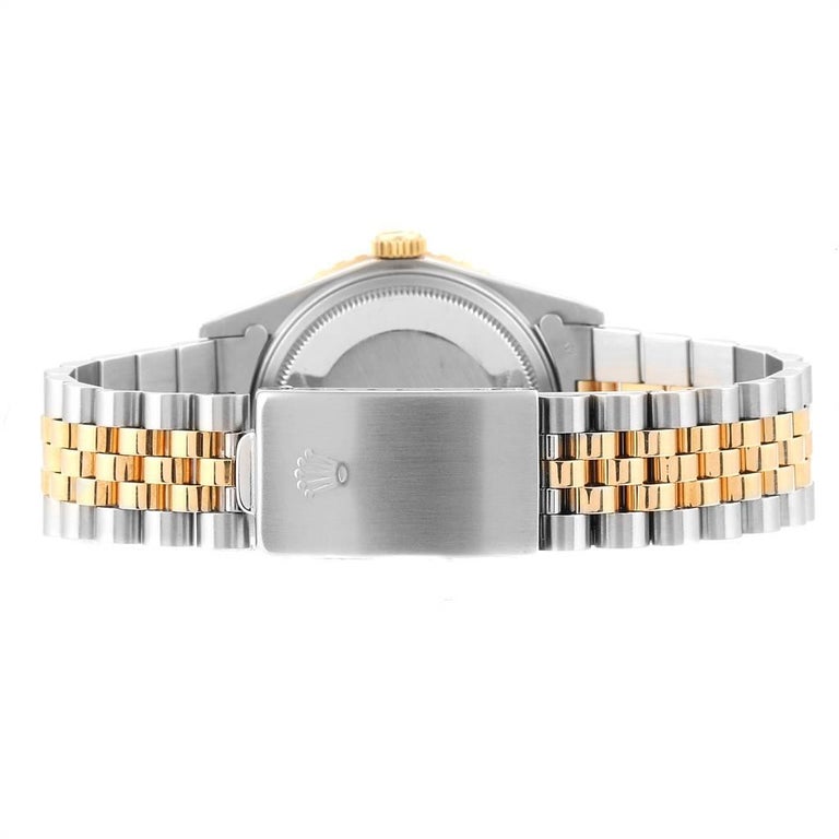 Rolex Datejust Turnograph Men’s Steel Yellow Gold Blue Dial Watch 16253 ...