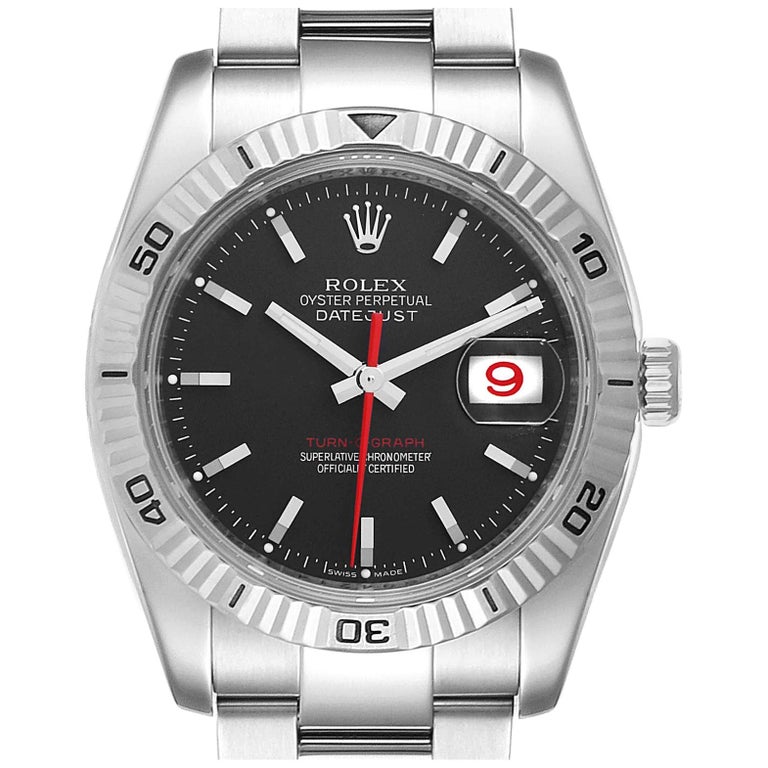 Rolex Datejust Turnograph Red Hand Steel Men's Watch 116264 For Sale at ...