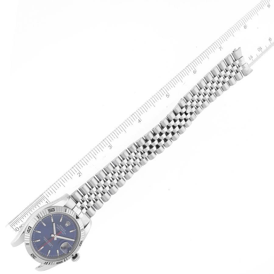 Rolex Datejust Turnograph Steel White Gold Blue Dial Mens Watch 116264 ...
