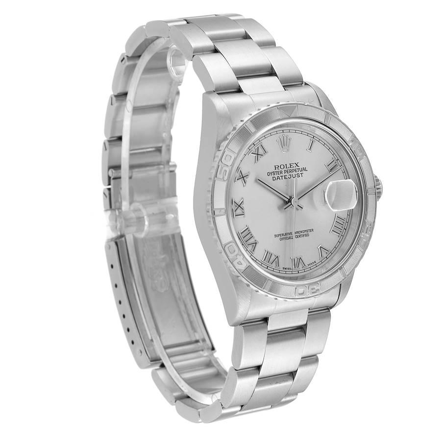 Rolex Datejust Turnograph Steel White Gold Mens Watch 16264 Box Papers ...
