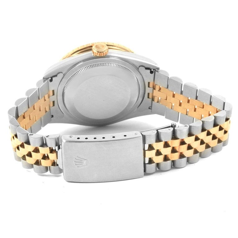 Rolex Datejust Turnograph Steel Yellow Gold Tapestry Dial Watch 16263 ...