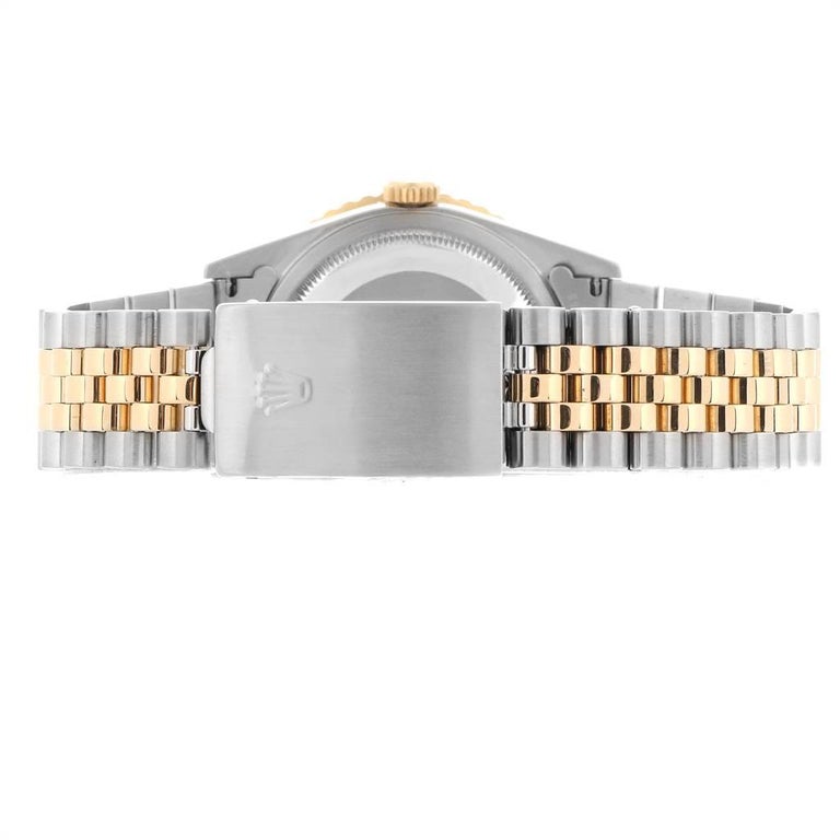 Rolex Datejust Turnograph Steel Yellow Gold Tapestry Dial Watch 16263 ...