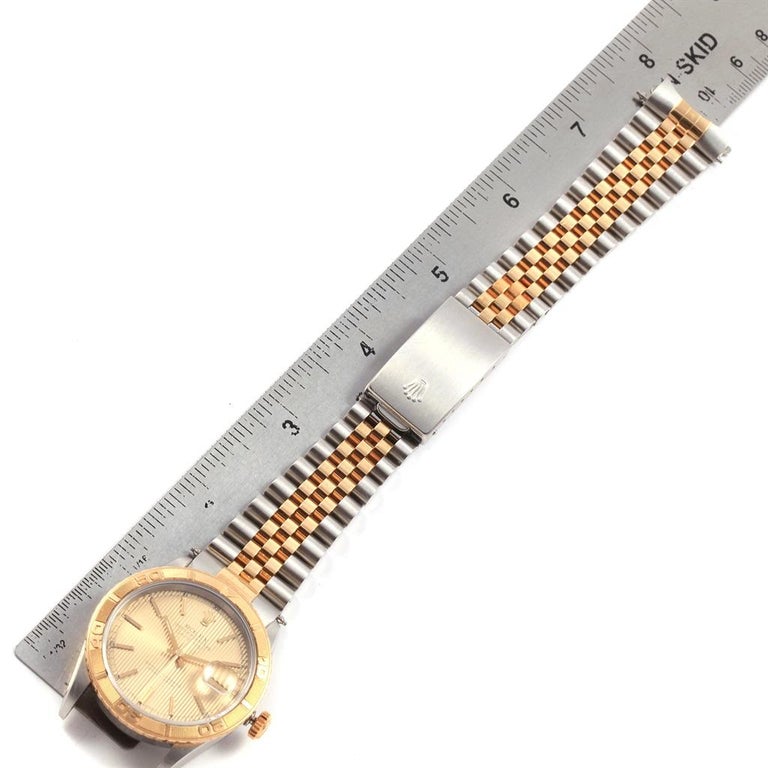 Rolex Datejust Turnograph Steel Yellow Gold Tapestry Dial Watch 16263 ...