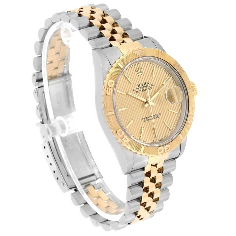 Rolex Datejust Turnograph Steel Yellow Gold Tapestry Dial Watch 16263 ...