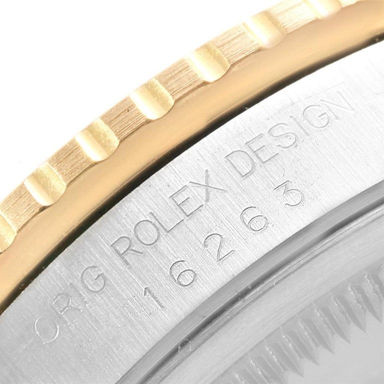 Rolex Datejust Turnograph Steel Yellow Gold Tapestry Dial Watch 16263 ...