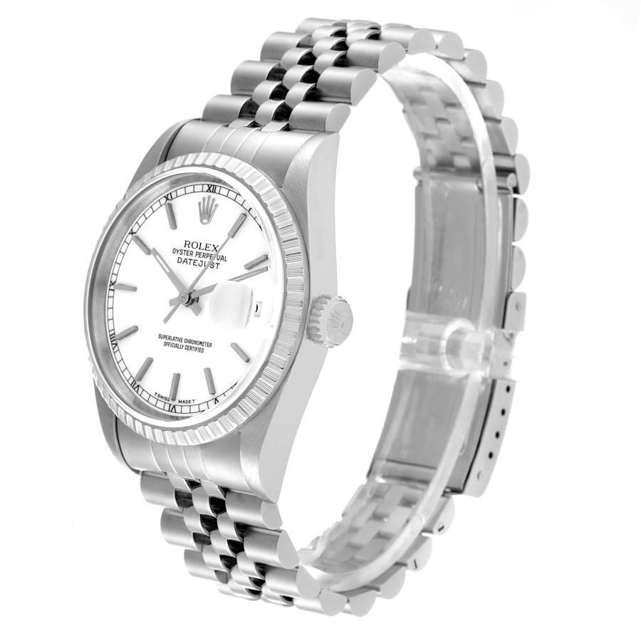 Rolex Datejust White Dial Jubilee Bracelet Steel Mens Watch 16220 Box ...
