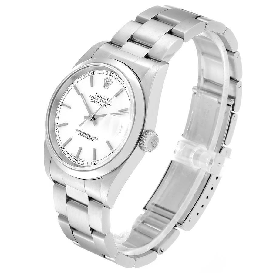 Rolex Datejust White Dial Steel Men's Watch 16200 Box at 1stDibs ...