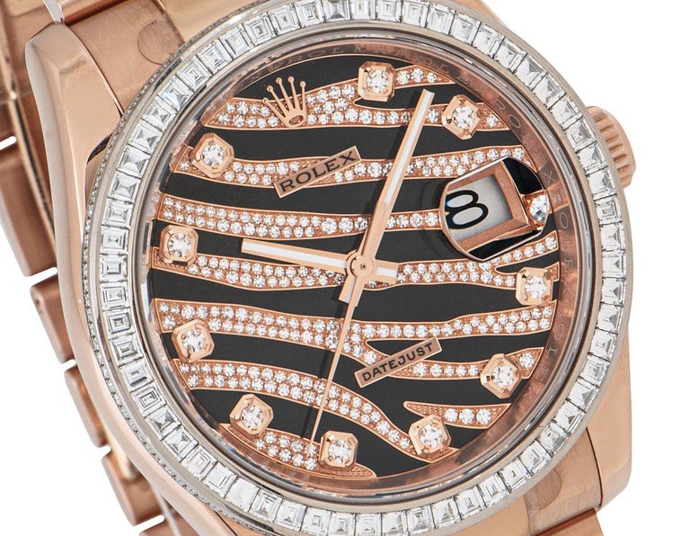 Rolex Datejust Zebra Nos Diamond Set 116285BBR For Sale at 1stDibs