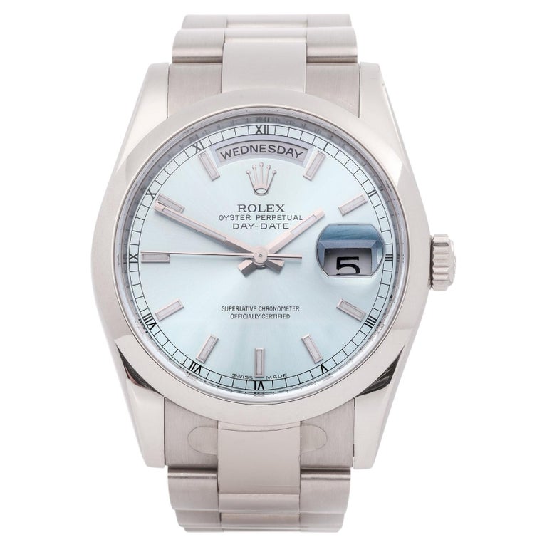 Rolex Day-Date 0 118209 Men White Gold 0 Watch For Sale at 1stDibs