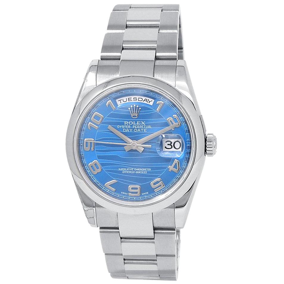 Rolex Day-Date 118209, Blue Dial, Certified and Warranty at 1stDibs