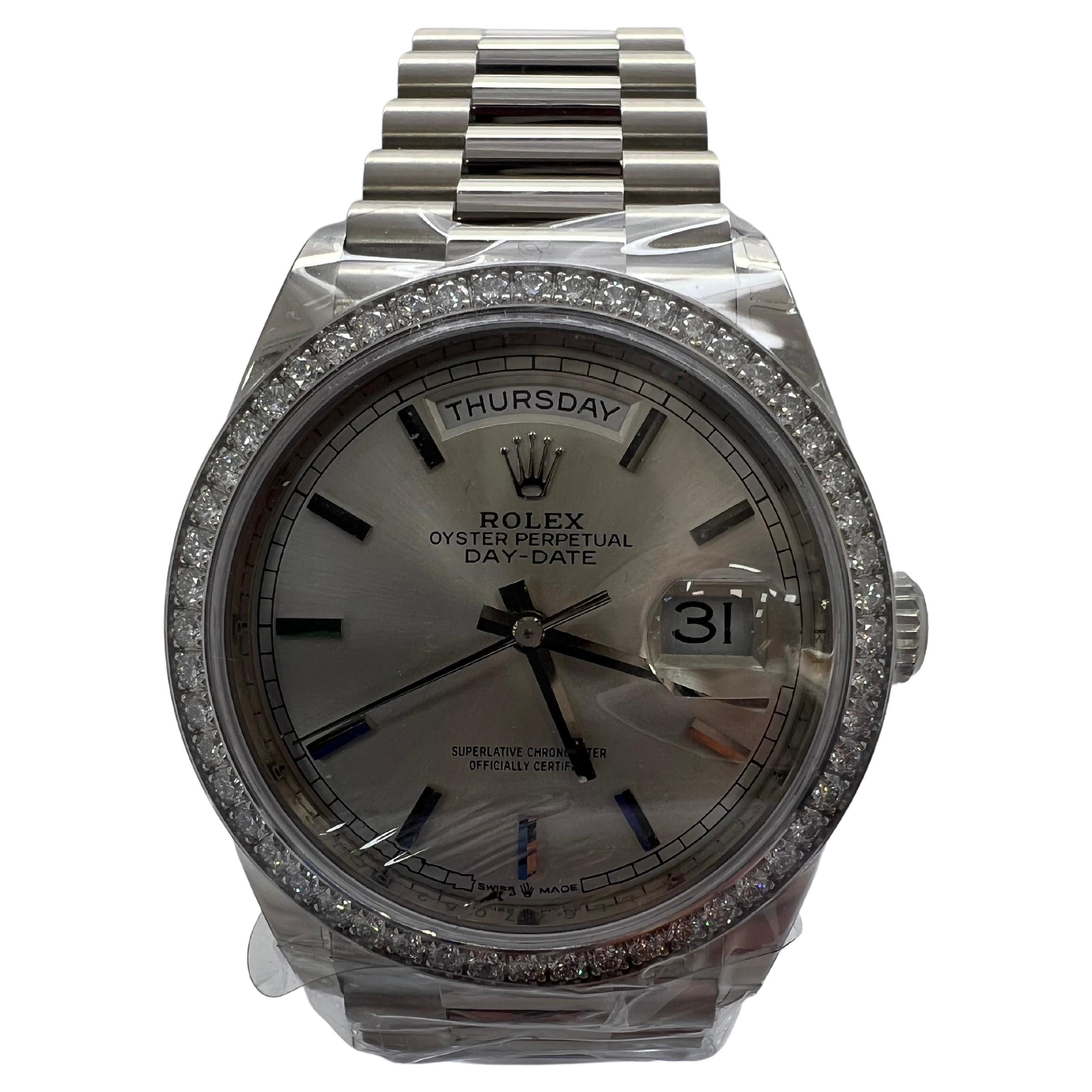 Rolex Daytona "Zenith" 18k White Gold Diamond Watch For Sale at 1stDibs