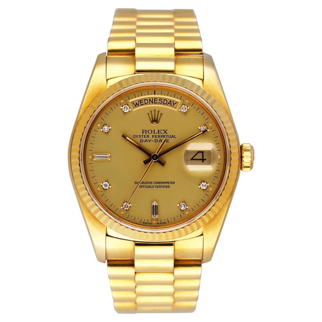 Rolex Day-Date Pyramid Coral Diamond Dial, Diamond Bezel, Diamond ...